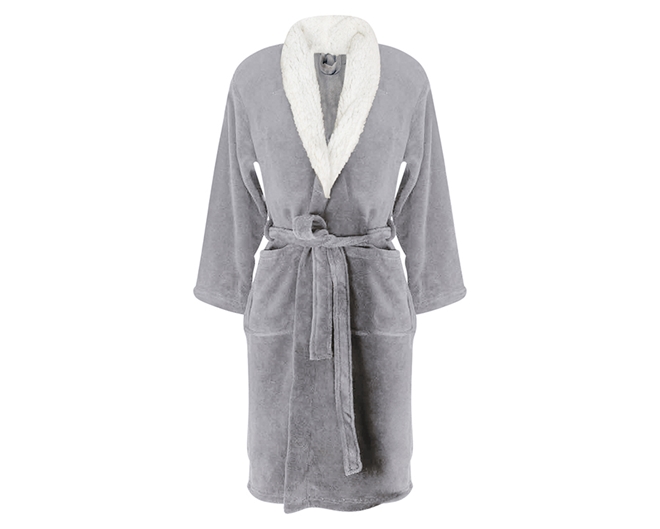 Roupão de Banho Andreza Microfibra com Sherpa Winter (G) Manga Longa