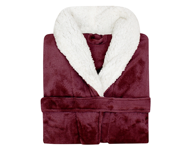 Roupão de Banho Andreza Microfibra com Sherpa Winter (G) Manga Longa