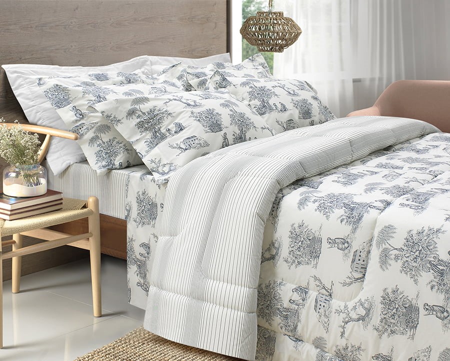 Edredom Zelo Classic Casal - Percal 180 Fios